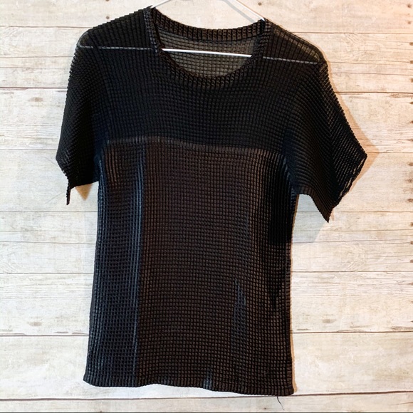 Tops | Look This Awesome Black Stretch Semi Sheer Top | Poshmark